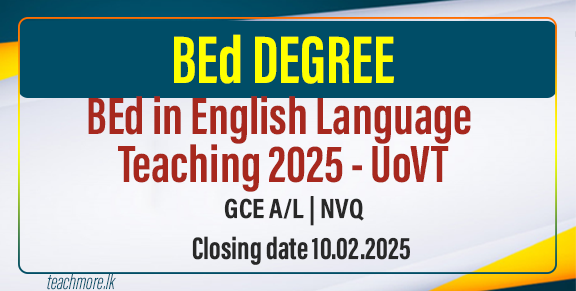 BEd in English Language Teaching 2025 - UoVT - TeachMore: SL Education ...