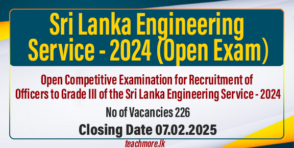 Sri Lanka Engineering Service (Open Exam) -2024 - TeachMore: SL ...