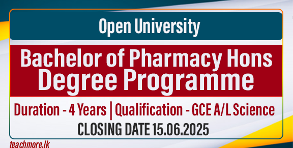 Bachelor of Pharmacy Hons Degree Programme at OUSL for 2025/2026 ...