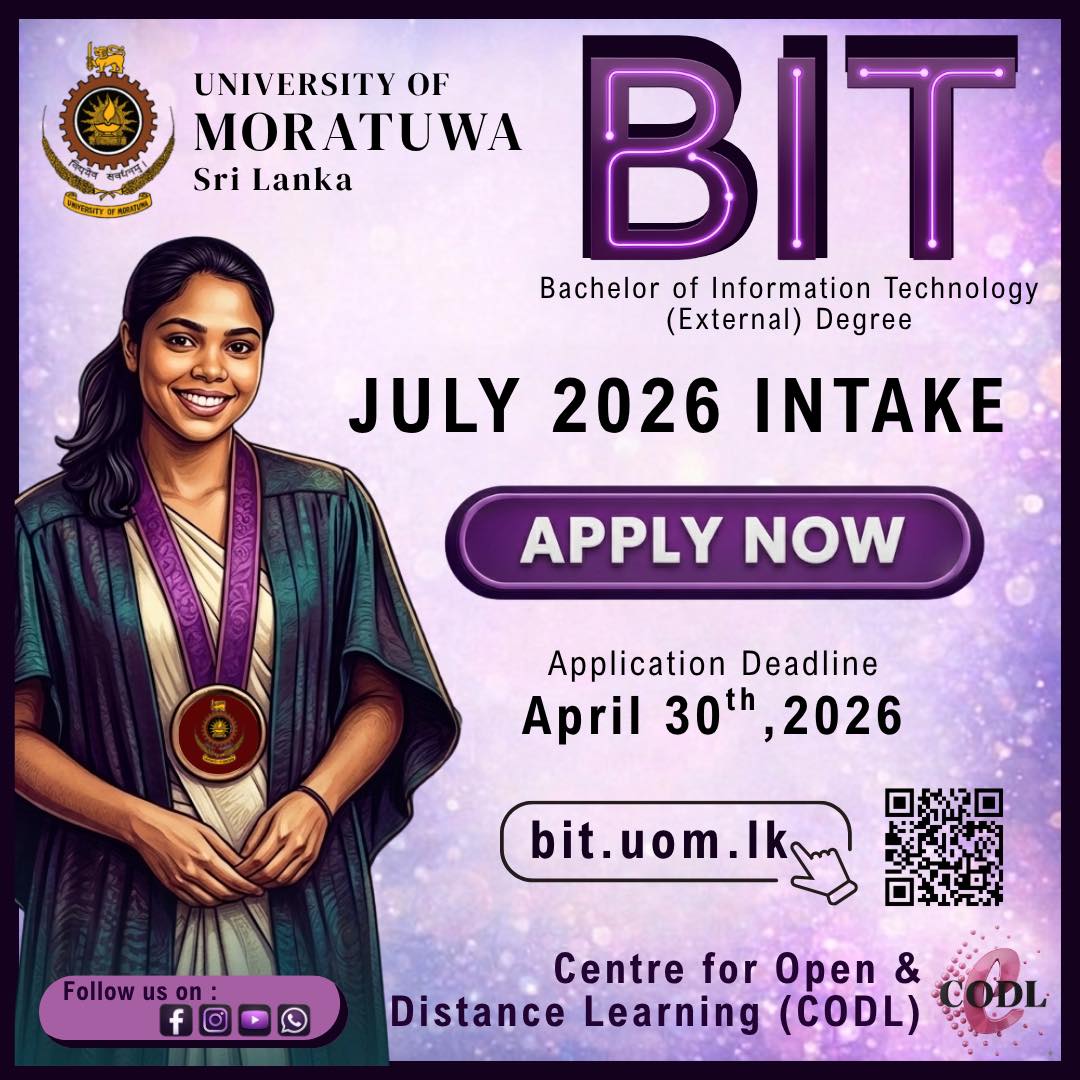 BIT Degree July 2026 Intake - University of Moratuwa - TeachMore: SL ...